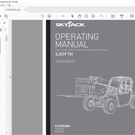 Skyjack Sj519 Th Telehandler Operating Manual Heydownloads Manual