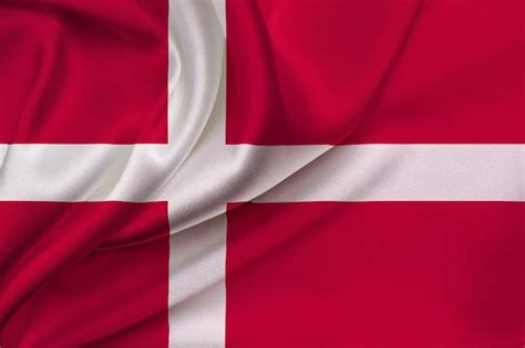 덴마크의 국기 흔들며 덴마크 국기의 3d 그림 프리미엄 사진