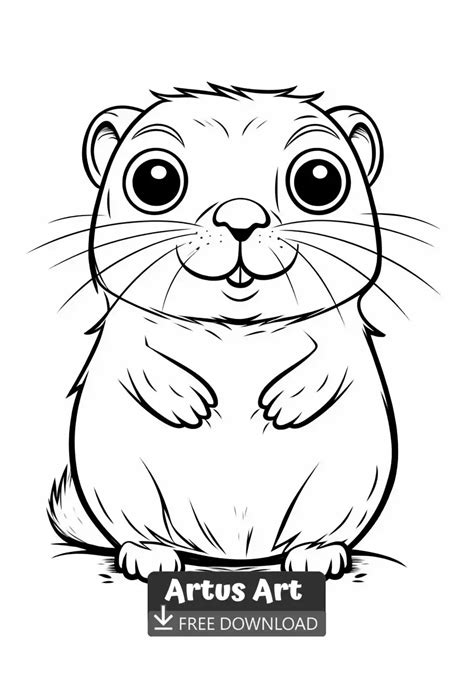 Cute Gopher Coloring Page