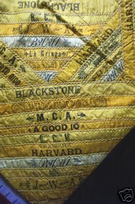 Antique Cigar Band Silk Quilt 22542349