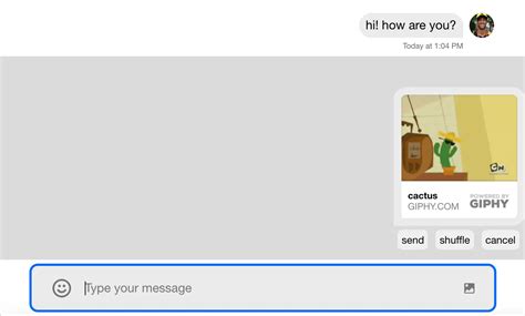 Giphy Preview React Chat Messaging Docs