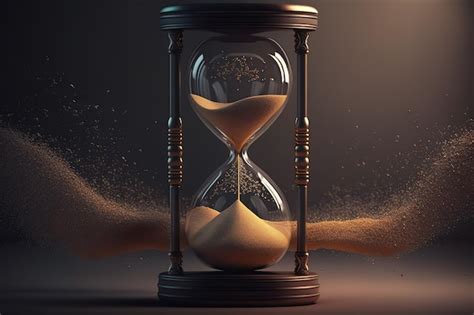 Premium Photo An Hourglass With Sand An Antique Clock A Timer With