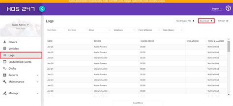 Download Logs Hos247 Support Center
