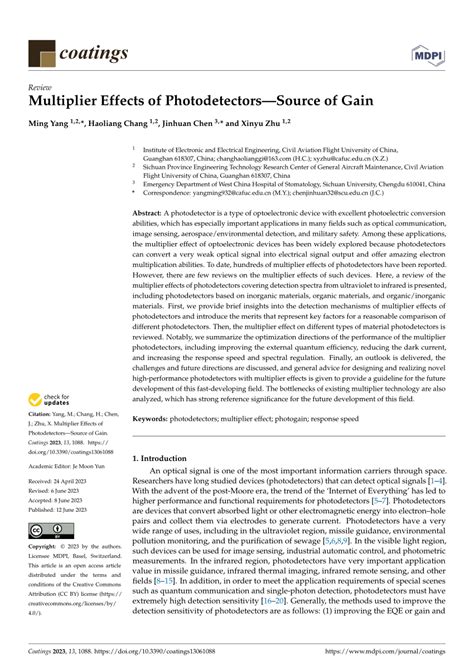 Pdf Multiplier Effects Of Photodetectors—source Of Gain