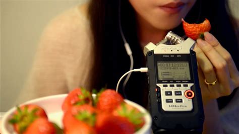 Asmr Strawberry Eating Sounds And Breathing Sounds Youtube