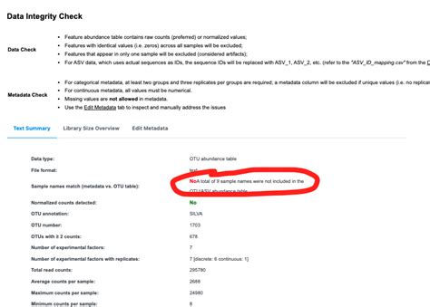 Error Uploading Data Set To Microbiome Analyst Microbiomeanalyst