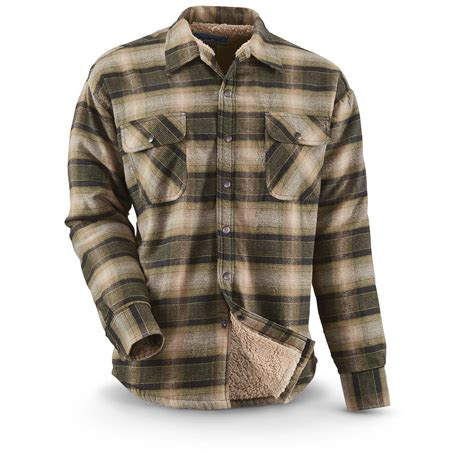 Plaid Snap Front Sherpa Lined Shirtjacket 665230 Shirts And Polos At