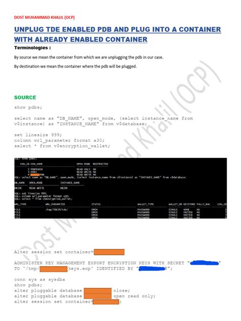 Plugin Tde Enabled Pdb Into Tde Enabled Cdb Pdf