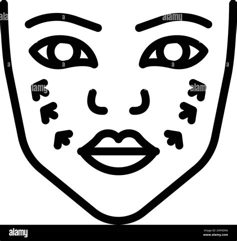 Cupping Facial Massage Icon Outline Vector Face Skin Spa Treatment