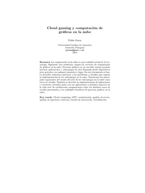 cloud gaming pdf computación en la nube computación distribuída
