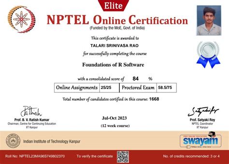 Srinivasa Rao Talari On Linkedin Nptel Rprogramming