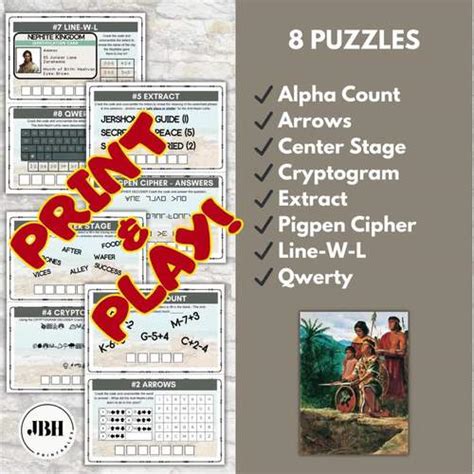 Anti Nephi Lehi Rescue Mission Printable Book Of Mormon Puzzle Escape Kit