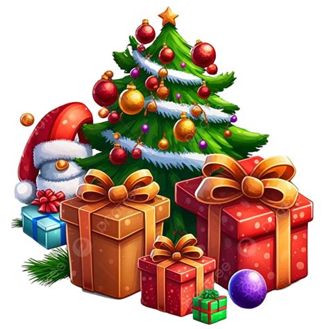Cartoon Christmas Ts And Tree Christmas Clipart Tree Clipart