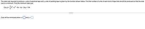 Solved Cost Is A Minimum Find The Minimum Total Cost