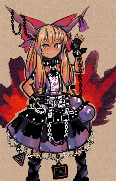 Safebooru 1girl Belt Bottle Bow Brown Eyes Brown Hair Chain