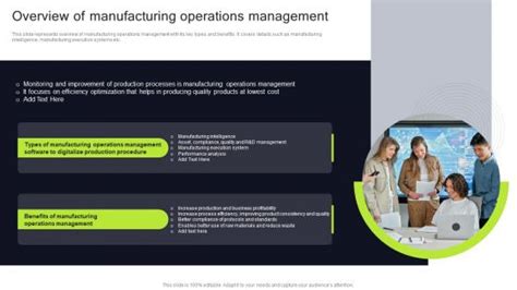 Overview Of Manufacturing Operations Management Execution Of Manufacturing Management Strategy