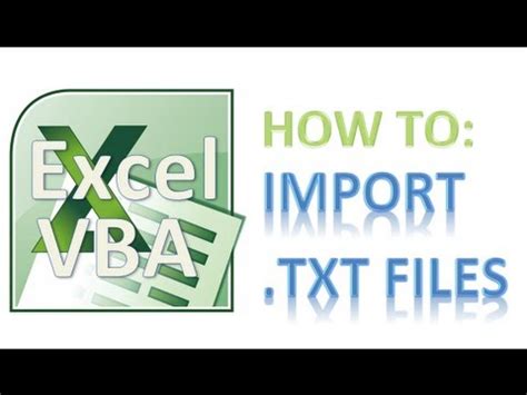 How To Import Text Txt Files Into Excel Excel Vba Tutorial Awesome Youtube