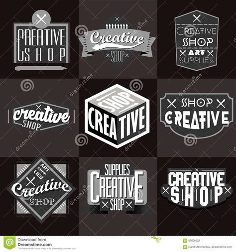 Insignias O Logotipos Retros Del Vintage Fijados Ilustración Del Vector