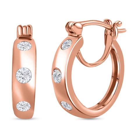Moissanit Ohrringe 925 Silber Roségold Vermeil ca 0 61 ct SHOPLC