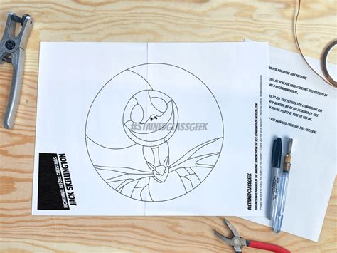 Jack Skellington Inspired Stained Glass Pattern Pdf File