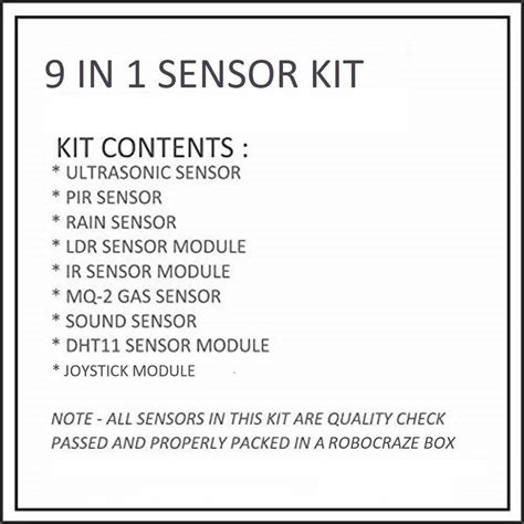 9 In 1 Sensor Kit For Arduino At ₹ 469 00 अरुडिनो सेंसर Robocraze A Brand Of Tif Labs