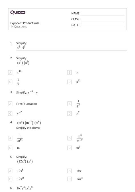 50 Product Rule Worksheets For 9th Class On Quizizz Free Printable