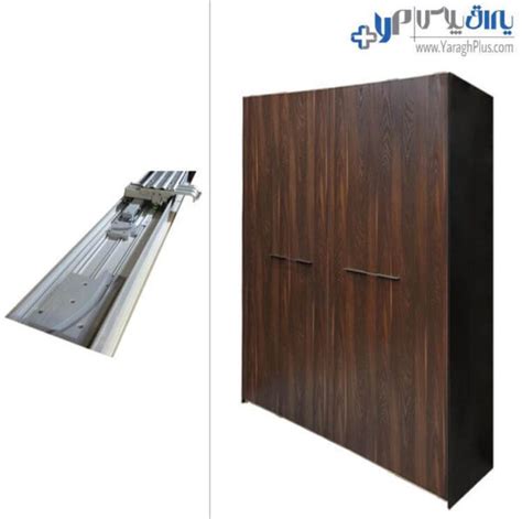 مکانیزم درب ریلی کمد این لاین In Line دو درب ملونی یراق پلاس