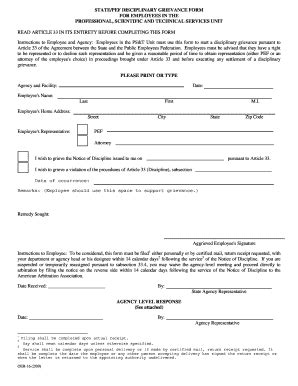 Pef Grievance Fill And Sign Printable Template Online
