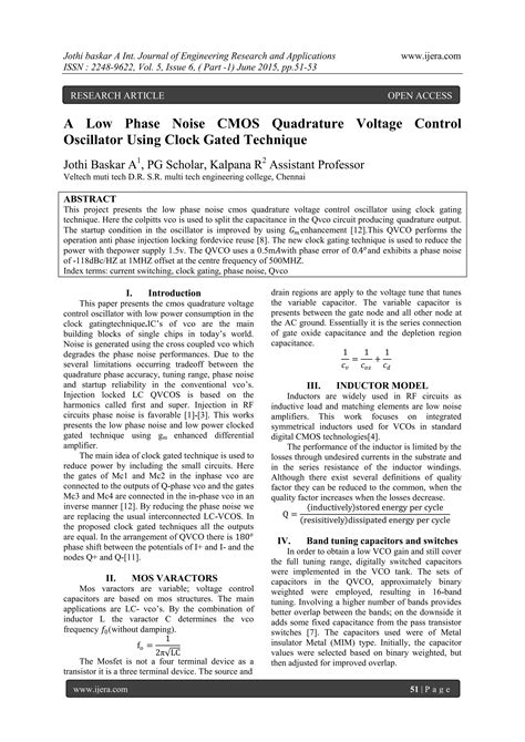 A Low Phase Noise Cmos Quadrature Voltage Control Oscillator Using Clock Gated Technique Pdf