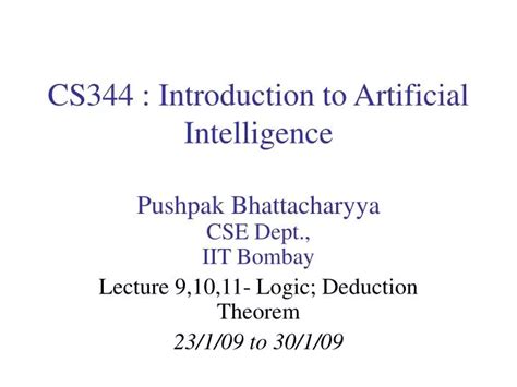 PPT CS Introduction To Artificial Intelligence PowerPoint Presentation ID