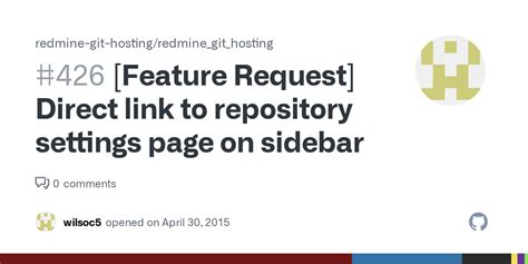 [feature request] direct link to repository settings page on sidebar