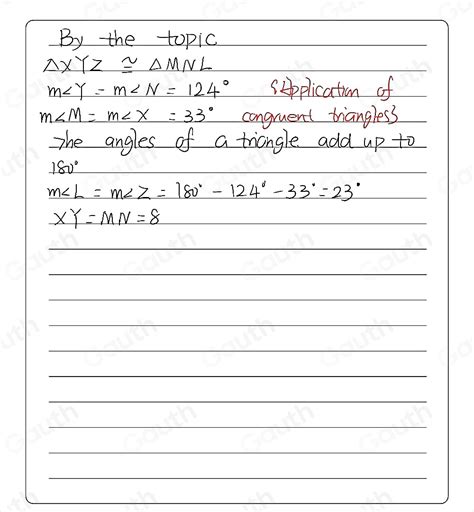 solved in exercises 3 6 xyz≌ mnl complete the statement 3 m∠ y