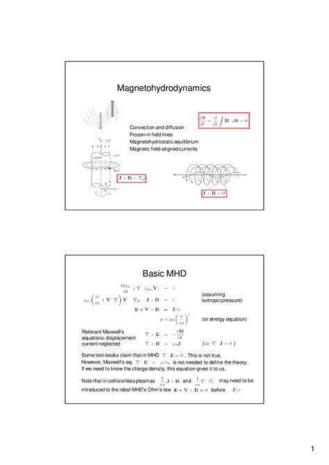 Magnetohydrodynamics Introduction To Plasma Physics Lecture 08 Slides