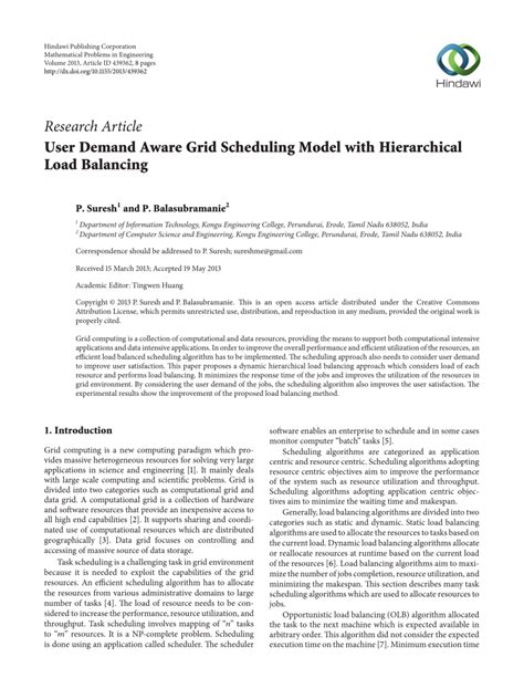 pdf user demand aware grid scheduling model with hierarchical load