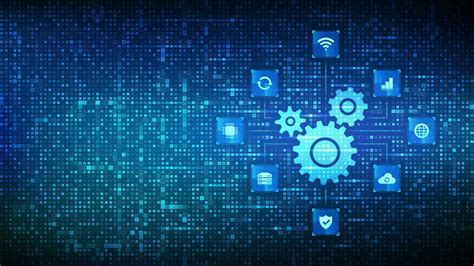 Automation Software Gears Icon Made With Binary Code Iot And