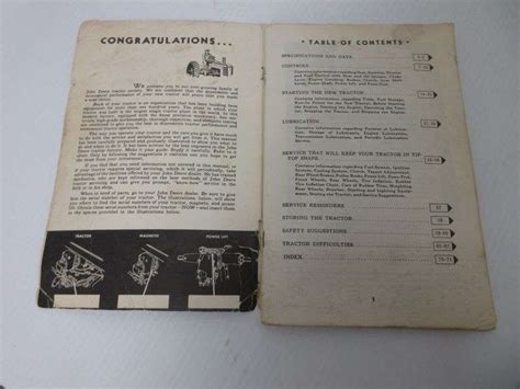 4 Original John Deere Tractor And Implement Operators Manuals Includes 1 John Deere B