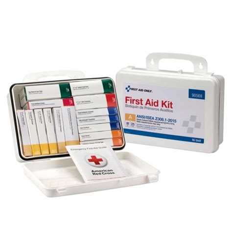 First Aid Only 90569 16 Unit First Aid Kit Ansi 2015 Class A Plastic