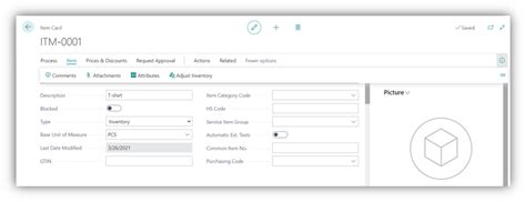 item attributes in dynamics 365 business central