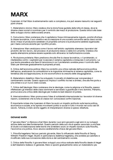 Karl Marx Comunismo E Capitale Schemi E Mappe Concettuali Di