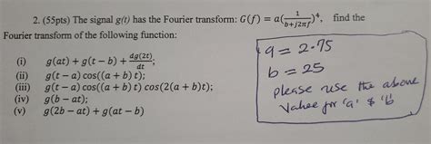 Solved Pts The Signal G T Has The Fourier Chegg