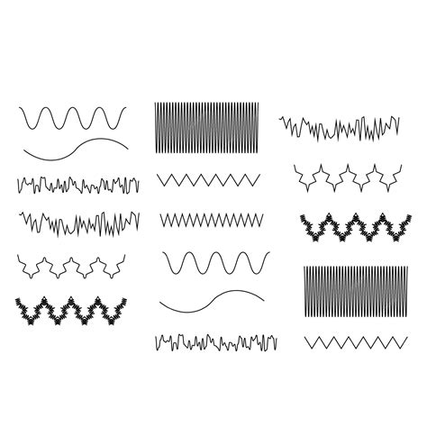 Premium Vector Collection Of Wavy Or Zigzag Lines Horizontal Thin