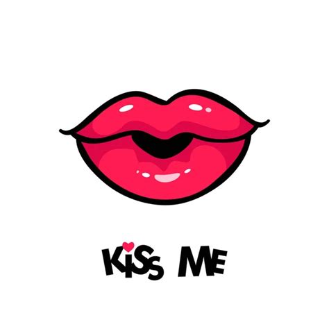 Female Lips Mouth With A Kiss Smile Tongue Teeth And Kiss Me