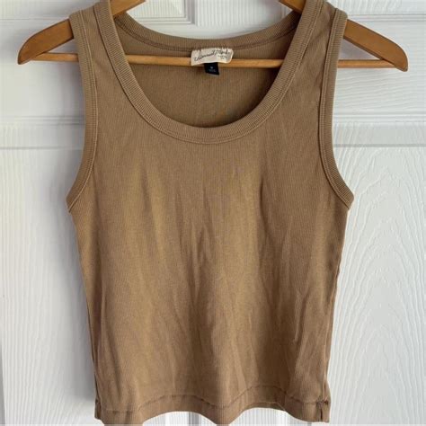 Light Brown Tank Top Perfect For Layering Under Depop