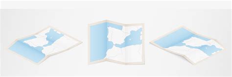 Two versions of a folded map of gibraltar Vector Image