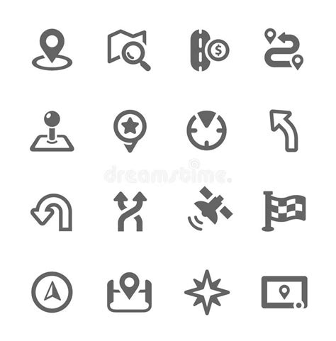 Car Gps Navigation System Icon Set Stock Vector Illustration Of