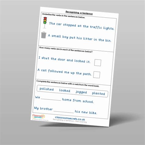 Recognising And Using A Sentence Prior Learning Resource Classroom