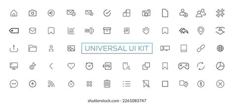Minimalist Simple Looking Ui Icons Set Stock Vector Royalty Free 2261083747 Shutterstock