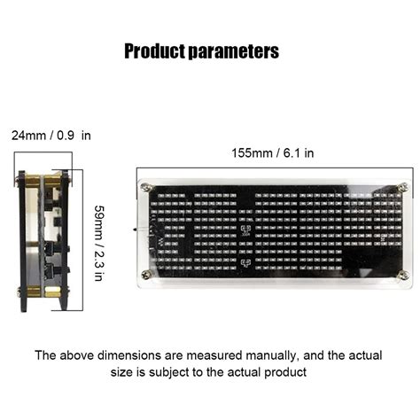 Kit De Reloj Led Digital Compacto Diy Parche De 5v Digital Lattice Kit
