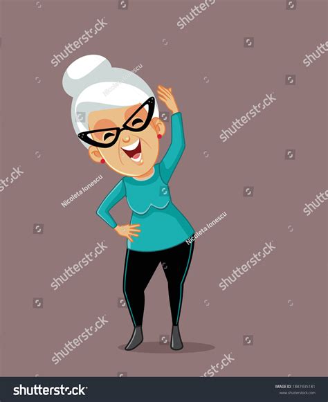 Old Lady Exercising Cartoon