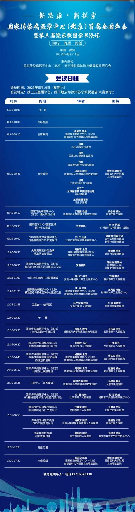 国家传染病医学中心（北京）首届全国年会暨第三届院长联盟学术论坛将在徐召开 首都医科大学附属北京地坛医院徐州医院 徐州市第七人民医院